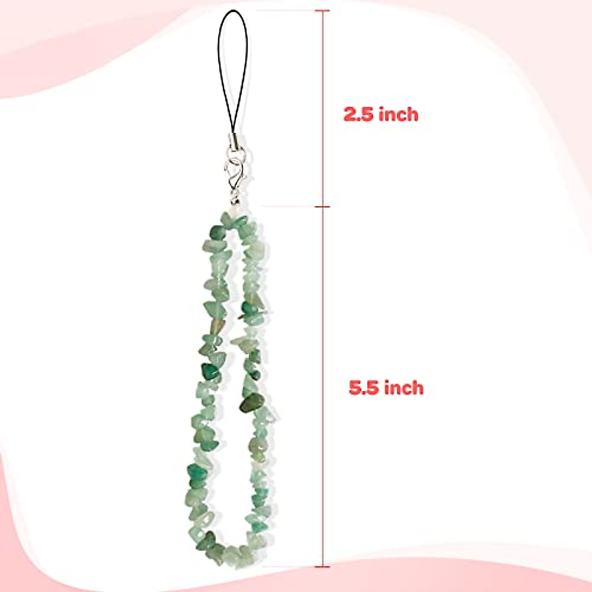 BEACE Phone Charms/Chain Strap for Women-Cell Phone Case Lanyard Wrist Strap-Natural Gemstone Charms for Airpods Pro2
