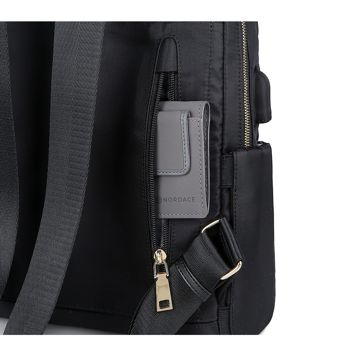 Nordace Ellie Mini Backpack for Women with USB Charging Port, Water Resistant - Mini Daily Backpack (Black)