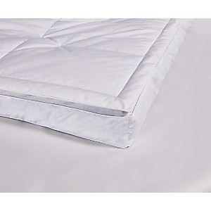 Kathy Ireland Pillowtop Mattress Topper King Size, 3-inch Overfilled White Down Feather Mattress Pad 233 Thread Count 100% Cotton Cover Featherbed - 78" x 80"
