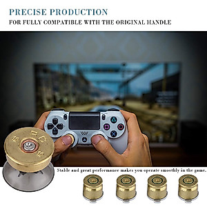 Salaty Bullet Thumbstick, Thumbstick Mod Kit Gold 6Pcs Bullet Buttons for PS4, Playstation 4 for Playstation 4 PS4 Controller Grip Replacement Parts