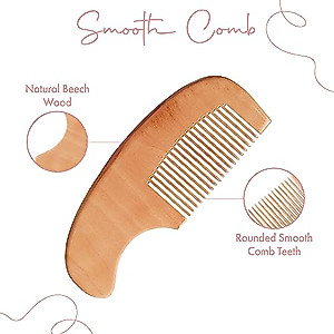 MYZI Baby Hair Brush Set – Soft Baby Brush Set for Newborns, Baby Comb and Brush Set Girl and Boy, Toddler Hair Brush and Toddler Comb - Baby Gift Set