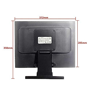 BOYU-SHITAI 15" LED HD VGA Touch Screen Monitor USB POS Stand for Retail Kiosk Restaurant Bar Hotel A La Carte Cash Register USA Stock (Black)