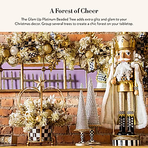 MACKENZIE-CHILDS Beaded Tabletop Christmas Tree, Christmas Decor, Glam Up Platinum