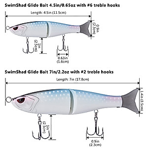 Bassdash SwimShad Glide Baits Jointed Swimbait Bass Pike Salmon Trout Muskie Fishing Lure
