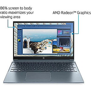2022 Newest HP Pavilion 15.6inch FHD 1080P IPS Laptop, 8-Core AMD Ryzen 7-5700U(Up to 4.3GHz, Beat i7-1180G7), 8GB RAM, 512GB NVMe SSD, Numpad, HDMI, WiFi, USB-A&C,Audio by B&O, Win11 Horizon Blue