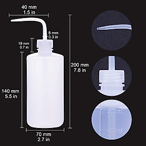CVNDKN Wash Bottles,3pcs 500ml Plastic Safety lab Wash Bottle,Squeeze Bottle with Scale -16 oz