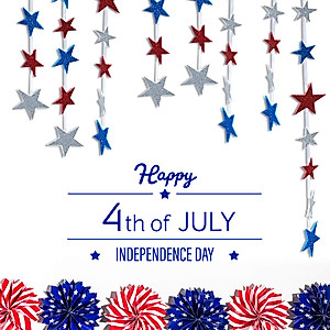 200 Pcs Patriotic Stickers Glitter Star Foam Sticker 4th of July Stickers Self Adhesive Small Star Stickers Independence Day Handmade Decors for 4th of July Decor Kid's Arts Craft Supplies