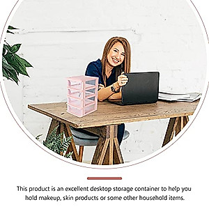 DOITOOL Four- Layer Storage Drawers- Transparent Plastic Drawers Organizer- Multifunction Plastic Drawers Kitchen Pantry Storage Cabinet for Kitchen, Bathroom, Vanity, Desk ( Pink )