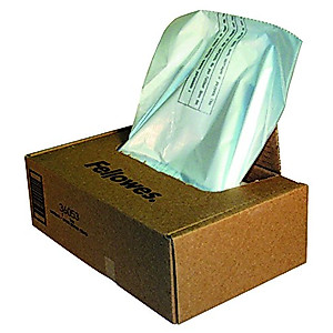 Fellowes 36053 Powershred Shredder Waste Bags for 90S, 99Ci, 99Ms, AutoMax 200C, and AutoMax 130C, 100 Bags