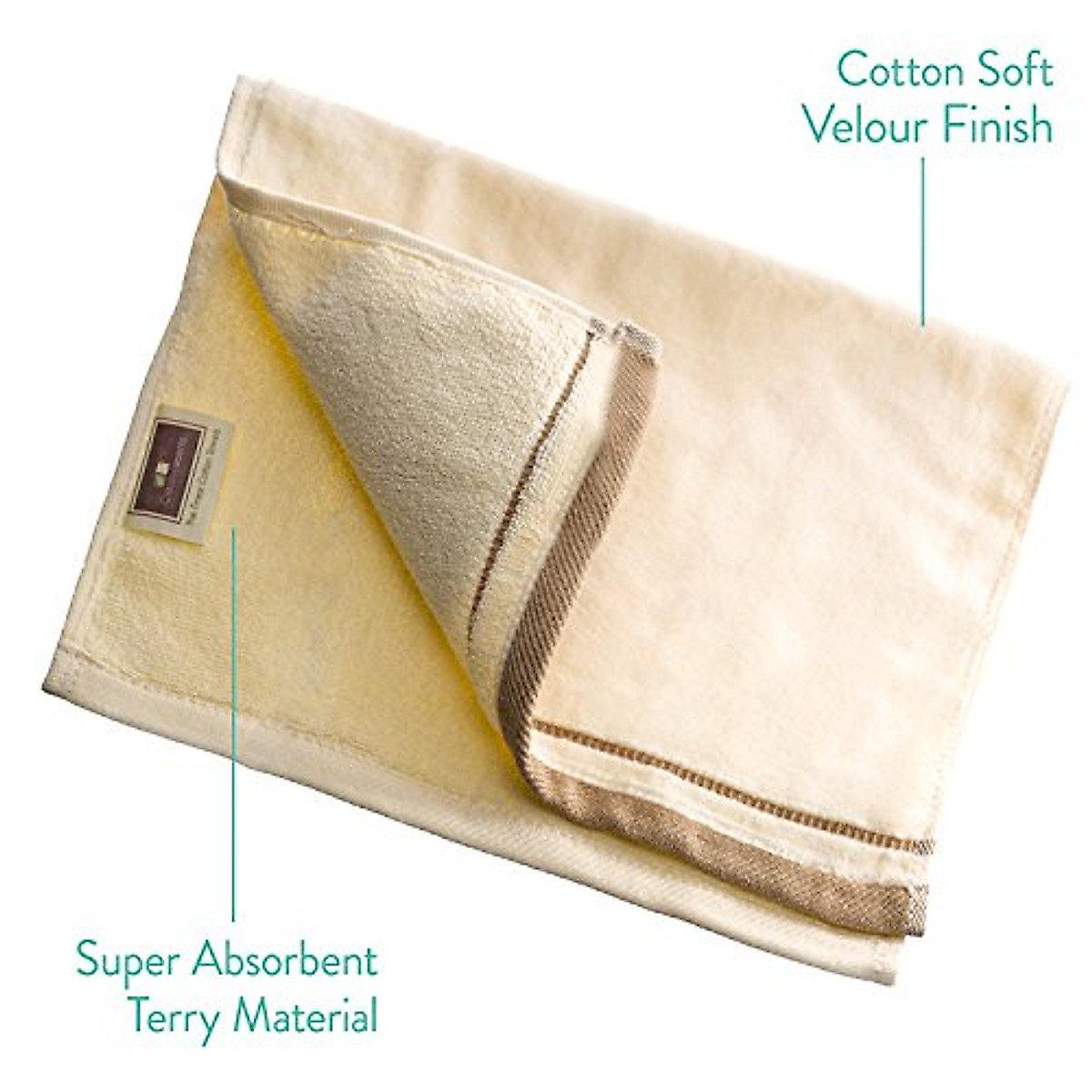 Monogrammed Gifts, Fingertip Towels, 11 x 18 Inches - Set of 4- Decorative Golden Brown Embroidered Towel - Extra Absorbent 100% Cotton- Personalized Gift- for Bathroom/Kitchen- Initial M (Ivory)