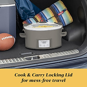 7-Quart Cook and Carry Programmable Slow Cooker, Grey :Programmable cooking Digital countdown Crock-Pot