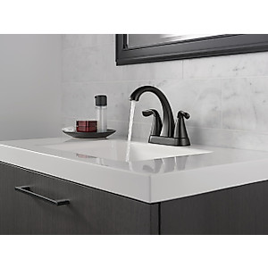 Delta Faucet Arvo Matte Black Bathroom Faucet, Centerset Bathroom Faucet Black, Bathroom Sink Faucet, Drain Assembly Included, Matte Black 25840LF-BL