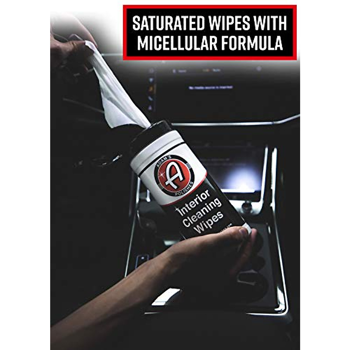 Adam's Interior Cleaning Wipes 30 (7 x 9 inch) Wipes - Powerful Cleaner Removes Embedded Dirt - Great For Leather and Vinyl Steering Wheels, Door Panels, Dashboards, Plastic, and Other Vinyl (1 Pack)