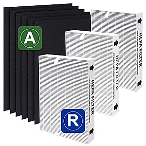 VALZONE HPA300 HEPA Replacement Filter - 3 HEPA Filters & 6 Carbon Pre-filters - Compatible with Honeywell HPA Series & HRF-R Series