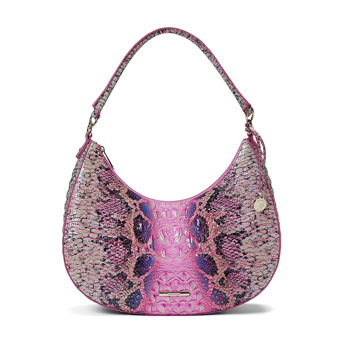 BRAHMIN Ombre Melbourne Bekka Shoulder Bag Pink Cobra One Size