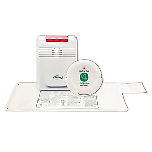 Smart Caregiver Wireless Bed Exit Alarm System - Weight Sensing Bed Pad with Call Button and Wireless Monitor - Bed Alarm Automcatically Alerts Caregiver When They Get Up to Help Prevent Falls
