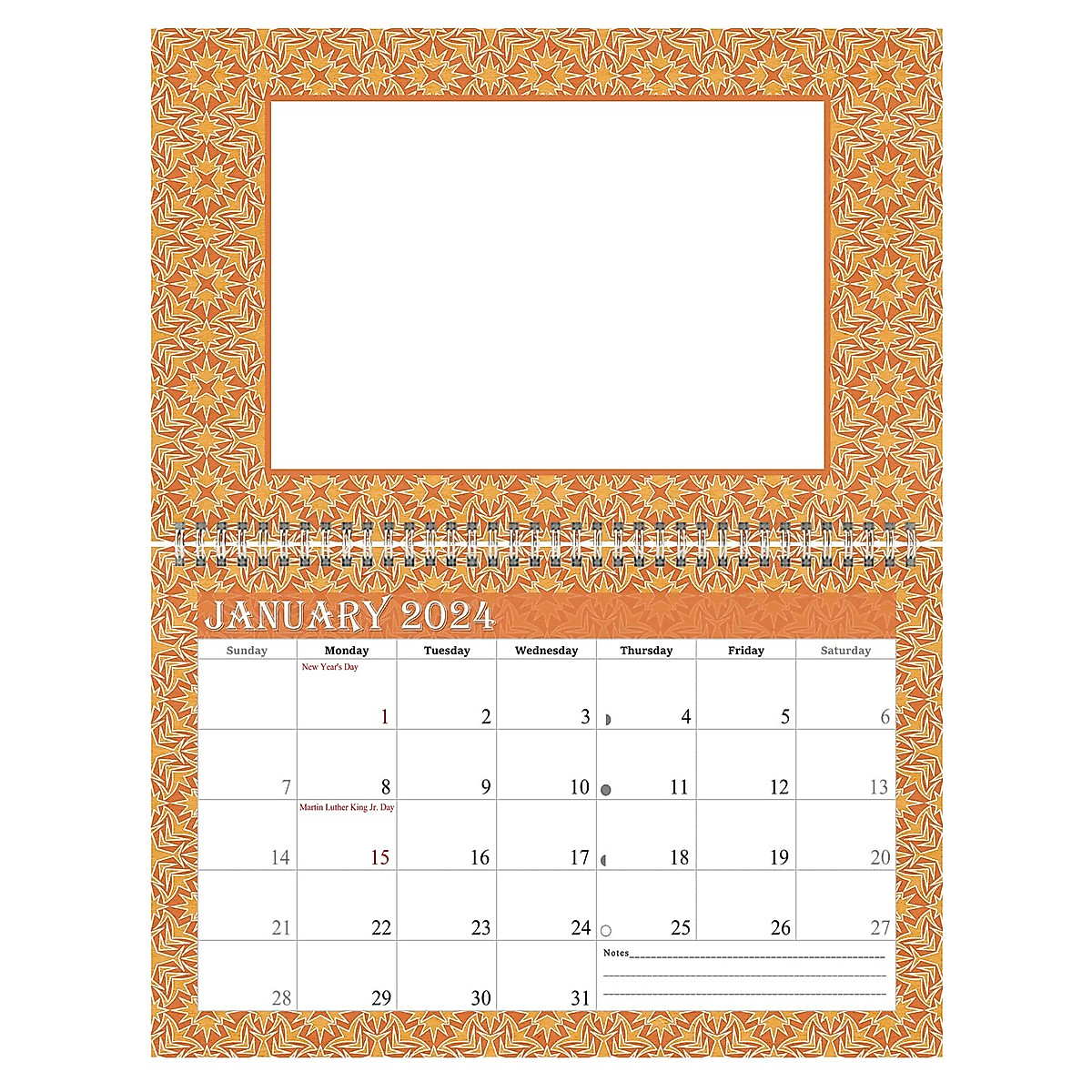 2024 Photo Frame Wall Spiral-bound Calendar (Add Your Own Photos) - 12 Months Desktop/Wall Calendar/Planner - (Edition #09)