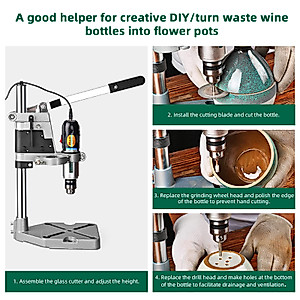 Glass Bottle Cutter, Electric Bottle Cutting Machine, 36Pcs Versatile Rotary Tool Kit for Drilling, Sanding, Cutting Wine Bottles, Glass, DIY Flower Pot, Jar, DIY Creative Crafts Decoration