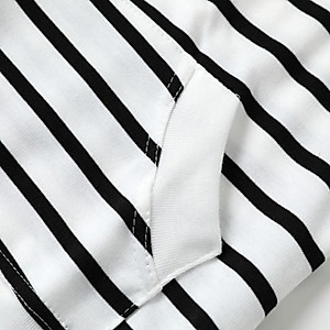 Padaleks Women's Long Sleeve Striped Zip Up Sweatshirt Hoodies Stylish Loose Fit Casual Pullover Tops Outerwear