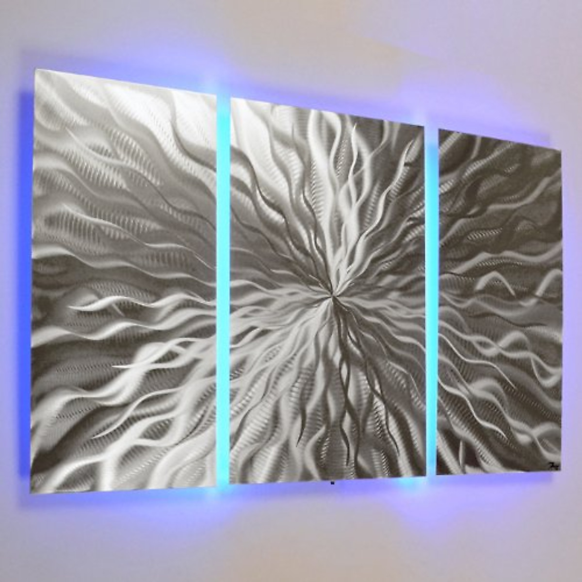 DV8 Studio Cosmic Energy, LEDSP 3 Panel Color Changing LED Modern Abstract Metal Wall Art Sculpture Painting Decor RGB