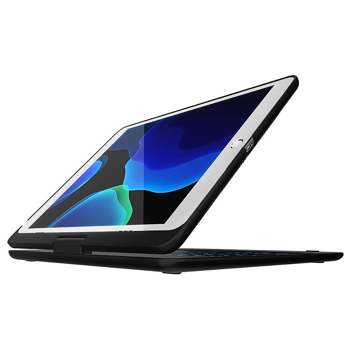 iPad Keyboard Case for iPad 2018 (6th Gen) - iPad 2017 (5th Gen) - iPad Pro 9.7 - iPad Air 2 & 1 - Thin & Light - 360 Rotatable - Wireless/BT - Backlit 10 Color - iPad Case with Keyboard (Black)