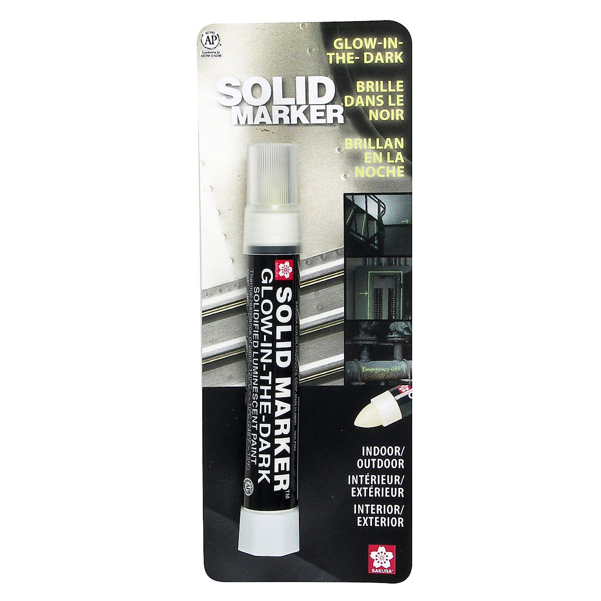 SAKURA Solid Glow-In-the-Dark Paint Markers - Permanent Marker Paint Pens - Window, Wood, & Glass Marker - Glow In the Dark Paint - 1 Pack