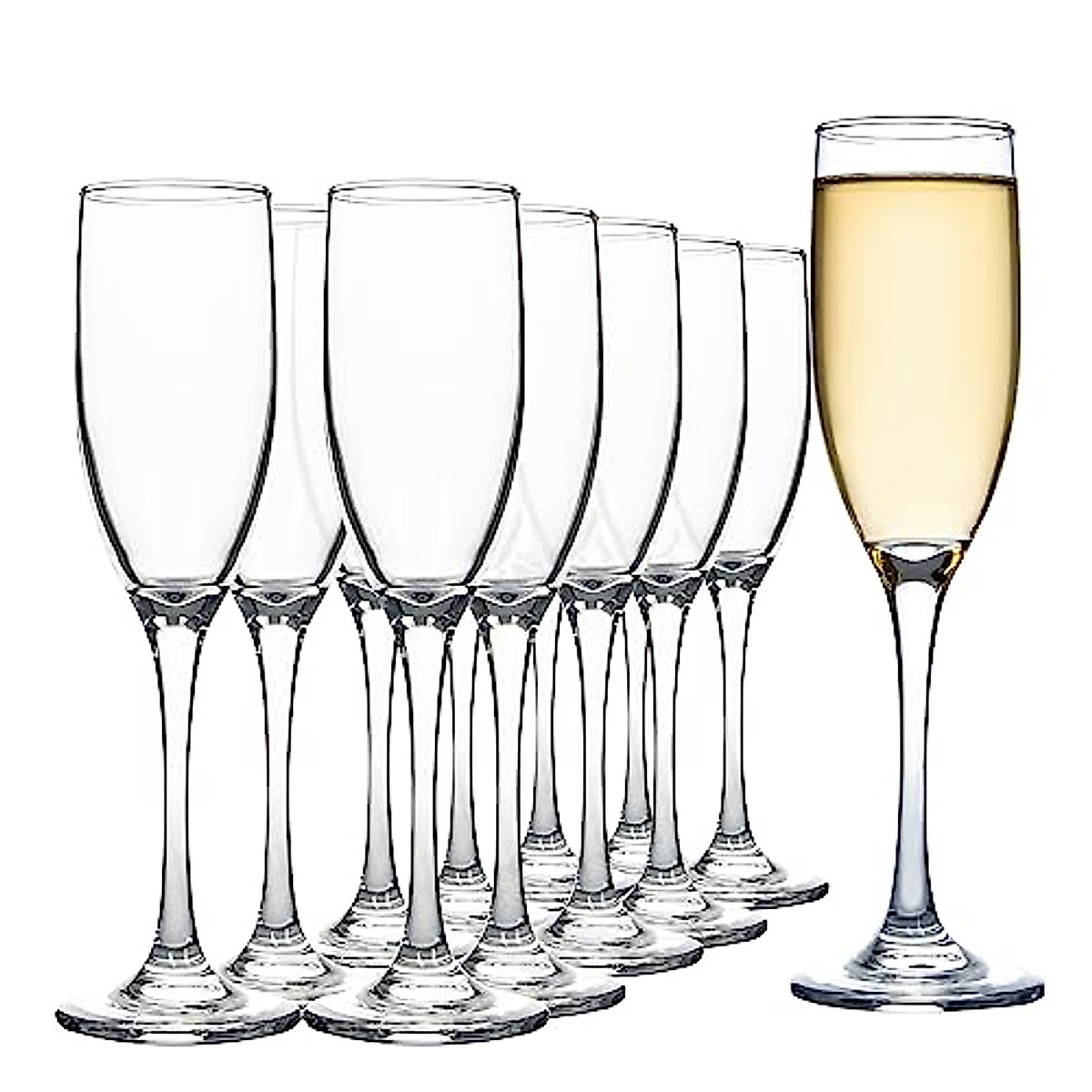 UMEIED Classic Champagne Flutes Set of 12, 6 Oz Elegant Stemmed Crystal Clear Champagne Glasses Sparkling Wine Glass for Wedding Anniversary Birthday Christmas