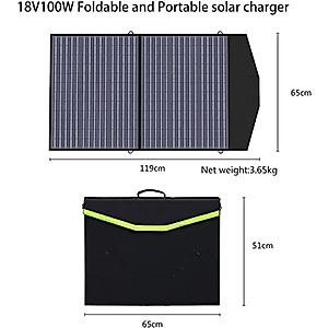 Foldable 100W Solar Panel, Portable Solar Module for Portable Power Station and Solar Generator High Performance Battery Pack for Camping Garden Laptop
