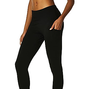 Jockey Womens Cotton Stretch Basic Ankle with Side Pocket Leggings, Deep Black, X-Large US