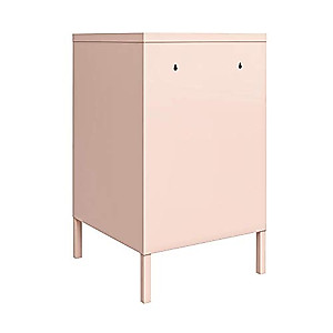 REALROOMS Shadwick 1 Door Metal Locker Style Livingroom End Table, Pink