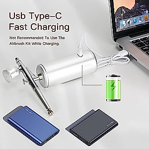 GGsimidale Airbrush Kit with Compressor, 36PSI Handheld Mini Air Brush Gun Set, Portable High Pressure Air Brushes for Painting, Tattoo, Nail Art, Mode, Makeup, Cake, Barber