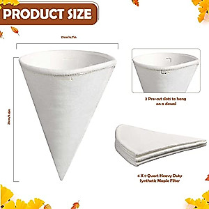 28 Pcs Maple Syrup Filter Set Includes 4 Pcs 1 Quart Heavy Duty Boiling Filter 24 Pcs 9 x 9 Inch Maple Syrup Pre Filters Maple Syrup Supplies for Maple Syrup Filtering Collection