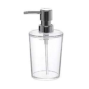 Bathroom Accessories Set 4, Lotion Soap Dispenser, Toothbrush Holder, 2 Apothecary Jars, Plastic Clear Countertop Storage Organizer for Bathroom Kitchen Farmhouse Decor (Transparent)