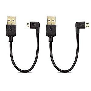 Cable Matters Combo-Pack Right Angle USB Cable for TV Stick and Power Bank 6 Inches - 90 Degree USB to Micro USB Cable for Roku TV Stick and More
