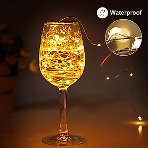 Chalpr USB Fairy String Lights, 2 Pack 50 LED 16.4Ft Led String Lights, Warm White Firefly USB Plug in Starry Lights with Remote,Waterproof Copper Wire Decorative Fairy Lights for Valentine's Day