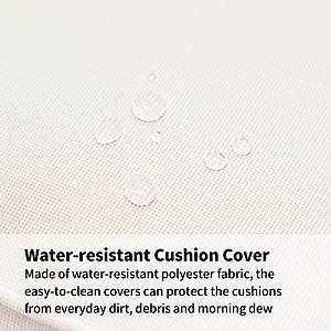 LebenLiebe Outdoor Seat Cushions Set for Patio Furniture Deep Seating Patio Cushion Set Weather-Resistant Thick Cushions 25.6" W x 25.6" D x 5” T,Creamy White