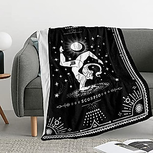 Scorpio Constellation Blanket Zodiac Sign Throw Blanket Astrology Flannel Blanket Birthday Gifts for Women Men 40"X50"