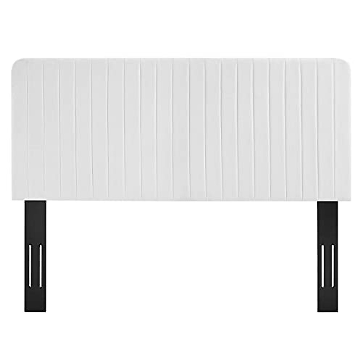 Modway Milenna Channel Tufted Fabric Headboard, Full/Queen, White