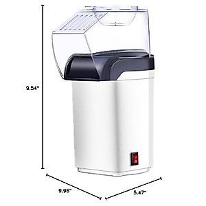mini popcorn machine for home electric small hot air popcorn popper no oil tabletop portable pop corn maker with Measuring Cup Melt Butter - RED (WHITE)