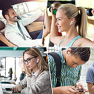 HISOOS Wireless Earbuds Bluetooth Active Noise Cancelling Headphone Wireless Ear Buds in-Ear Headphones with Charging Case IPX7 Waterproof Earphones for iPhone Android,Music Game Call (White)