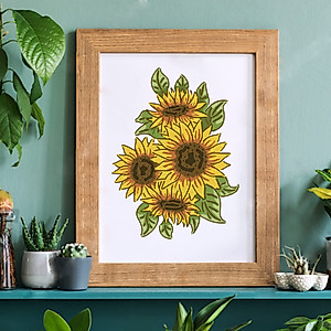 FINGERINSPIRE 6 Pcs Sunflower Stencils Drawing Painting Templates Sets Plastic Layered Sunflower Painting Stencils Sunflower Template Sets for Painting on Wood, Floor, Wall and Tile