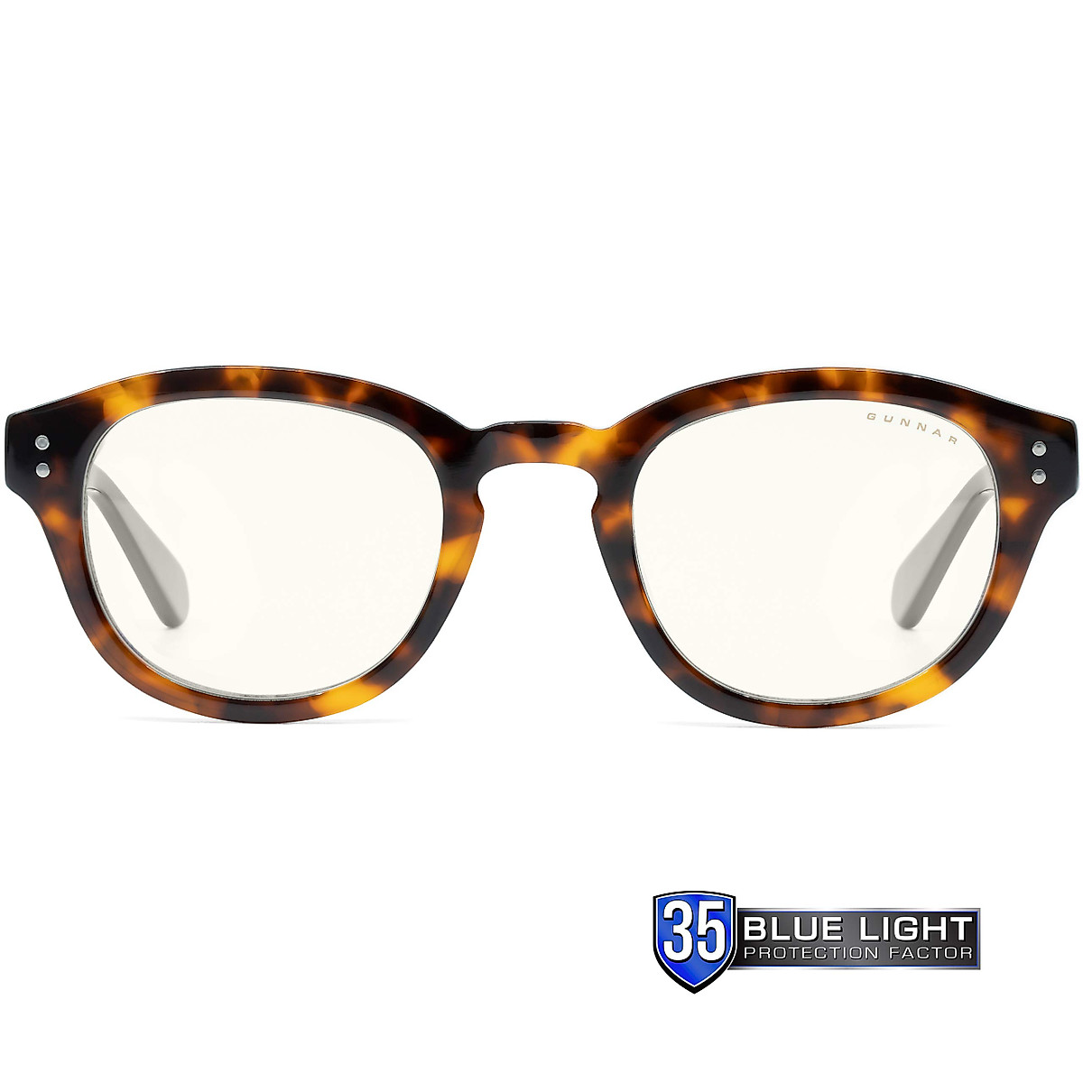 Computer Glasses | Blue Light Blocking Glasses | Emery Tortoise/Onyx by GUNNAR | Patented 35% Blue Light Protection, 100% UV Light, Anti-Reflective, Protect & Reduce Eye Strain & Dryness