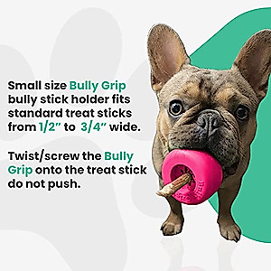 Bully Stick Holder for Dogs - Size Small Interactive Dog Toy, Dog Treat Holder, Slow Feeder, Treat Dispenser, Chew Toy and Dog Safety Device