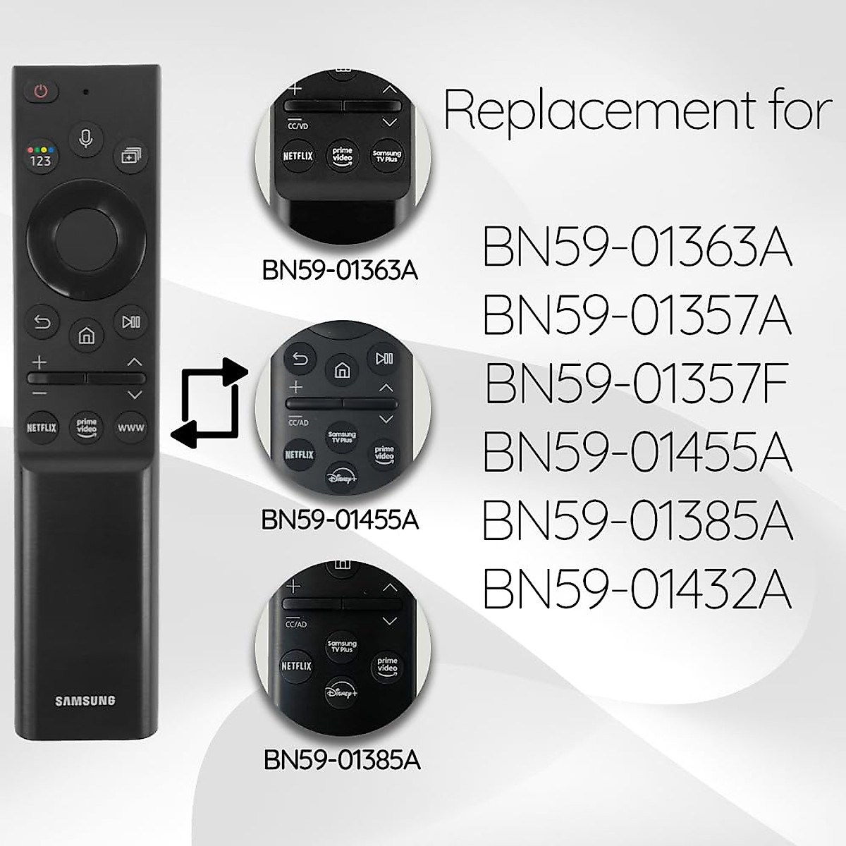 Ceybo OEM Replacement for BN59-01363A BN59-01357A BN59-01357F Samsung Remote Control Smart TVs Compatible with Neo QLED, The Frame and Crystal UHD Series