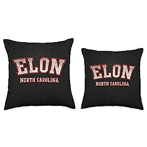 University and College Towns Co. Elon North Carolina Athletic Text Sport Style Throw Pillow, 18x18, Multicolor