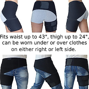 Hip Brace for Sciatica Pain Relief - Compression Wrap for Sciatic Nerve, Hamstring Pull, Hip Fleхоr Strain, Groin Injury, Pulled Thigh - SI Belt - Sacroiliac Joint Support Stabilizer for Men, Women