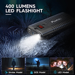 POWESU Jump Starters 2000A 18000mah (Up to 8.0L Gas or 7.5L Diesel Engine) 12V Auto Car Portable Battery Booster Jumper Cable Power Box Pack