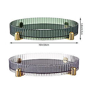 360° Rotating Lazy Susan Organizer, 11" Large Green Turntable Organizer for Spice Rack, Cabinet, Kitchen Countertop Cupboard, Acrylic Bathroom Counter Organizer for Cosmetics, Candle, Lotion Bottle