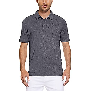 MAGCOMSEN Mens Polo Shirts Dry Fast Golf Shirts Workout T-Shirt Athletic Shirts Running Shirts Fishing Shirts Polos Short Sleeve Casual Shirt Summer Shirts Dark Grey