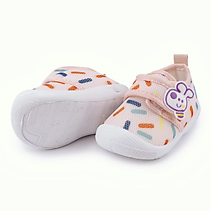 WILLFUN Toddler Squeaky Shoes Baby Boy Girl First-Walking Sneakers Infant Soft Sole Little Kid Trainers for 0-3-Year-old First Walkers(5 Toddler)